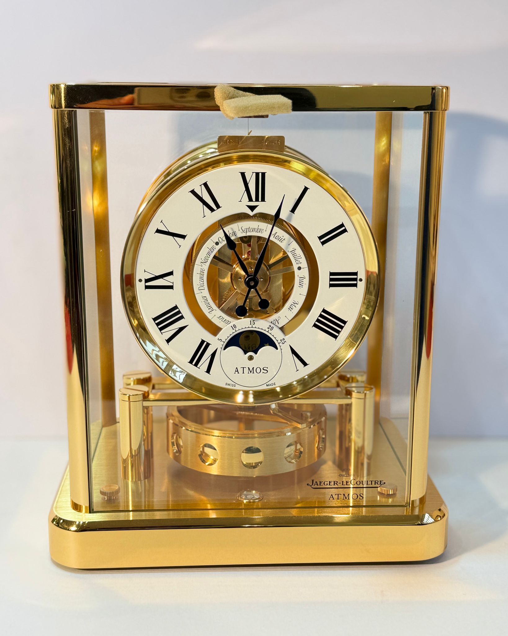 An Unused 560 Cal Moonphase Atmos Clock With Original Receipt, Box And ...