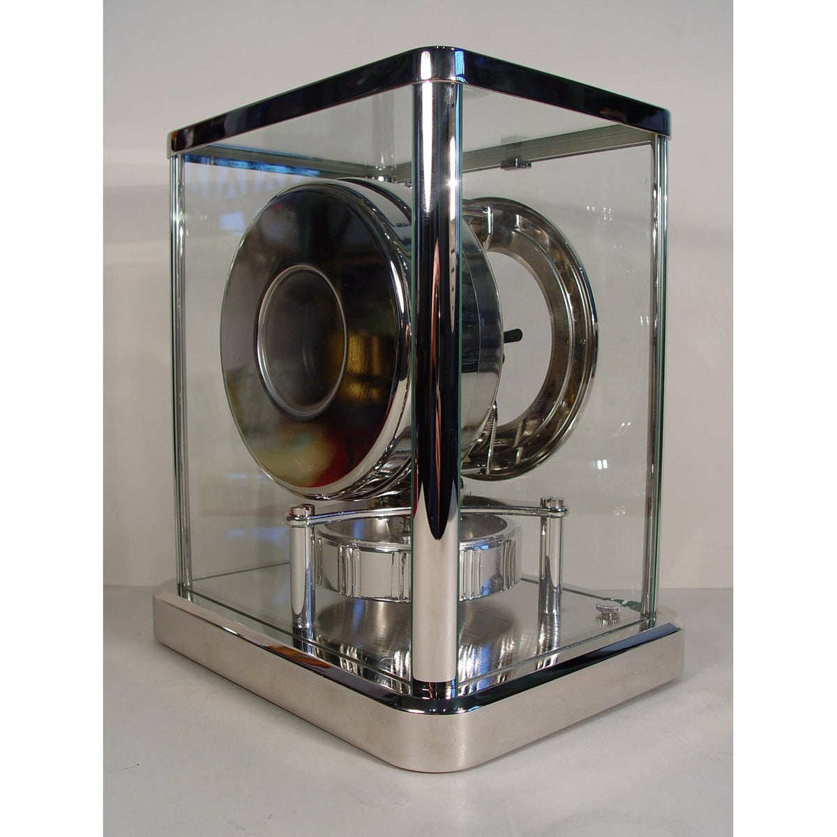 A Rhodium Plated 1990 Jaeger 540 Cal Swiss Elysee Atmos Clock With A ...