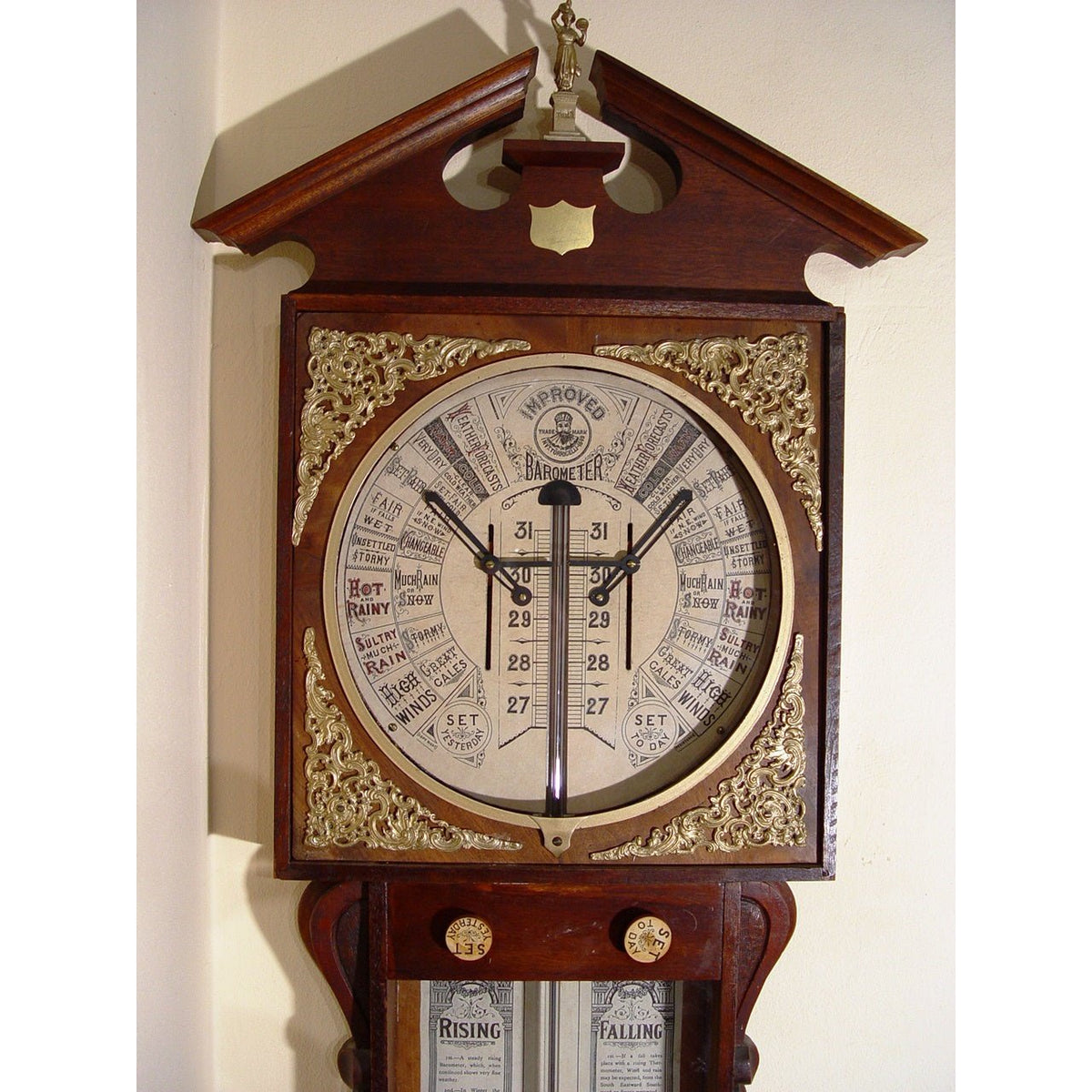 A late 19th century Mahogany Admiral Fitzroy Antique Barometer, the ...
